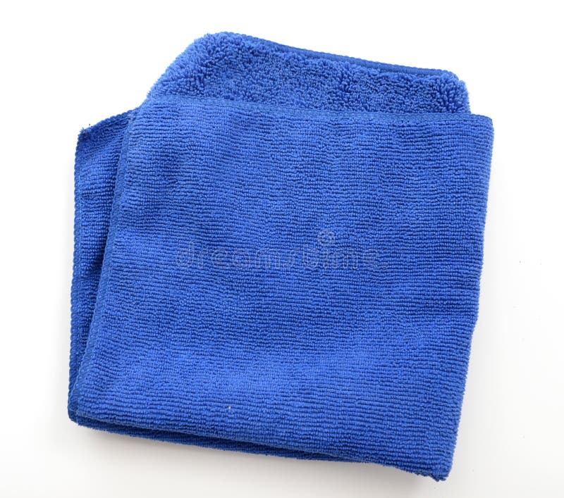Blue Microfiber Cloth Isolated on White Background Stock Image - Image ...