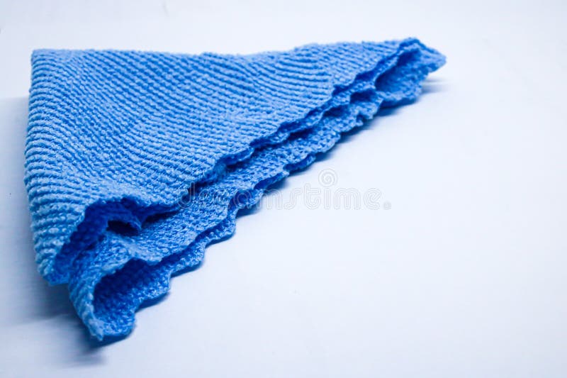 Blue Microfiber Cloth Isolated on White Background Stock Photo - Image ...