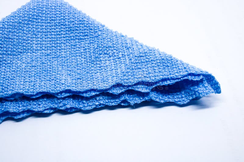 Blue Microfiber Cloth Isolated on White Background Stock Image - Image ...