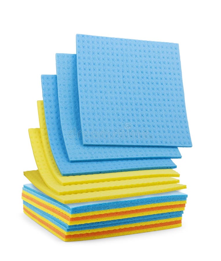 Blue Microfiber Duster on White Background Stock Photo - Image of ...