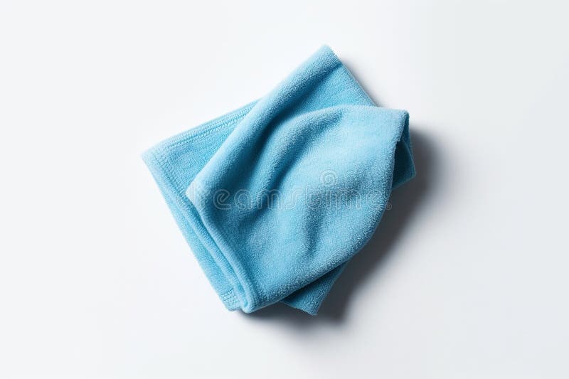 Blue Microfiber Table Napkin on White Stock Illustration - Illustration ...
