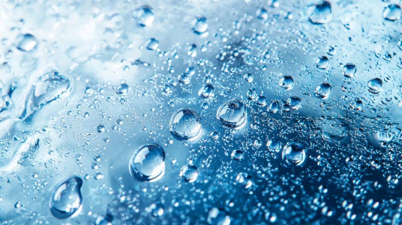 Blue Microparticles Floating in Liquid at High Magnification Stock ...