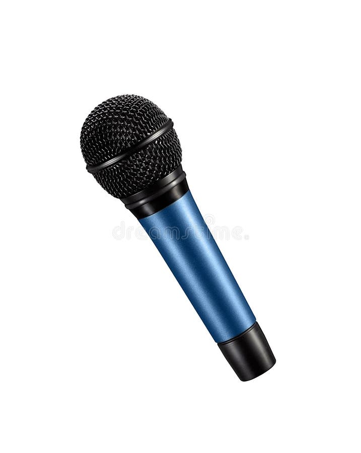 Blue Microphone with Black Wire Stock Photo - Image of event, concert ...