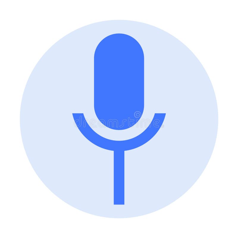 Blue Microphone Icon in Circular Light Blue Background for Voice ...
