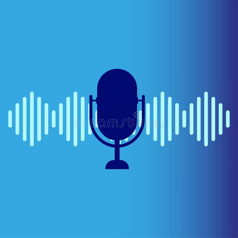 Blue Microphone Line. Vector Illustration. Stock Image Stock Vector ...