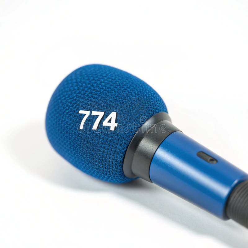 Blue Microphone with Word on it Isolated on Transparent Background ...