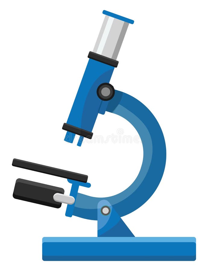 Blue microscope, icon stock vector. Illustration of injection - 261373703