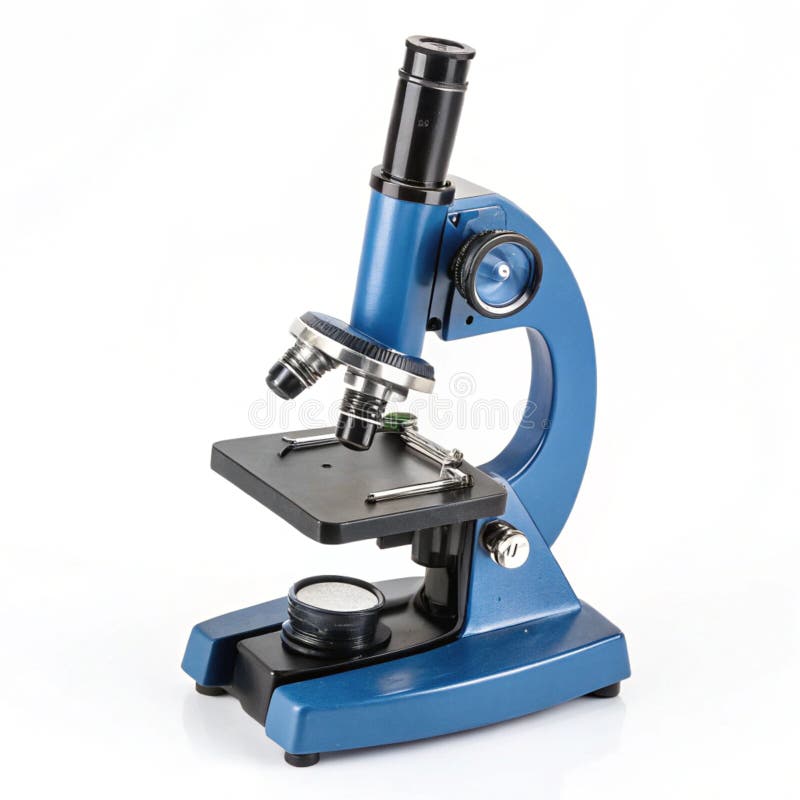 Blue Microscope and Lab Bottles Stock Illustration - Illustration of ...