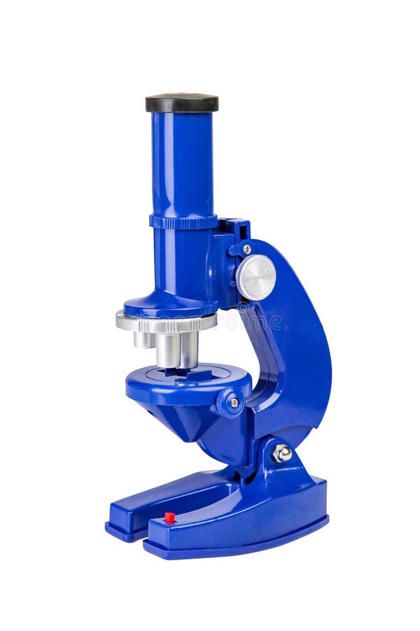 Blue Microscope Stands on a Shelf of a Training Cabinet Stock Photo ...