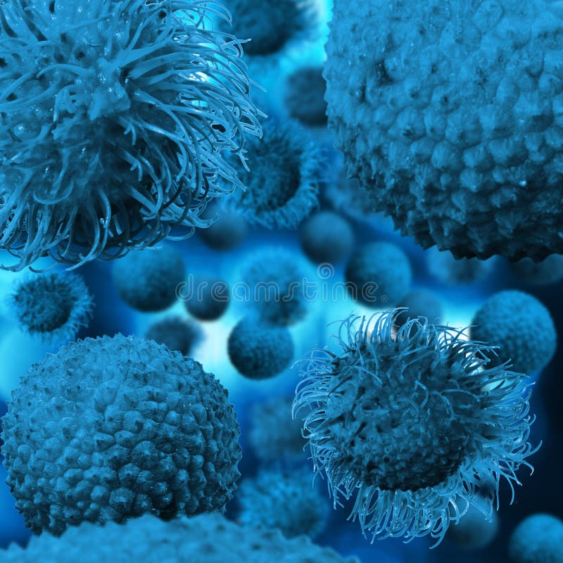 Blue Microscopic Molecules Structure Stock Image - Image of model ...