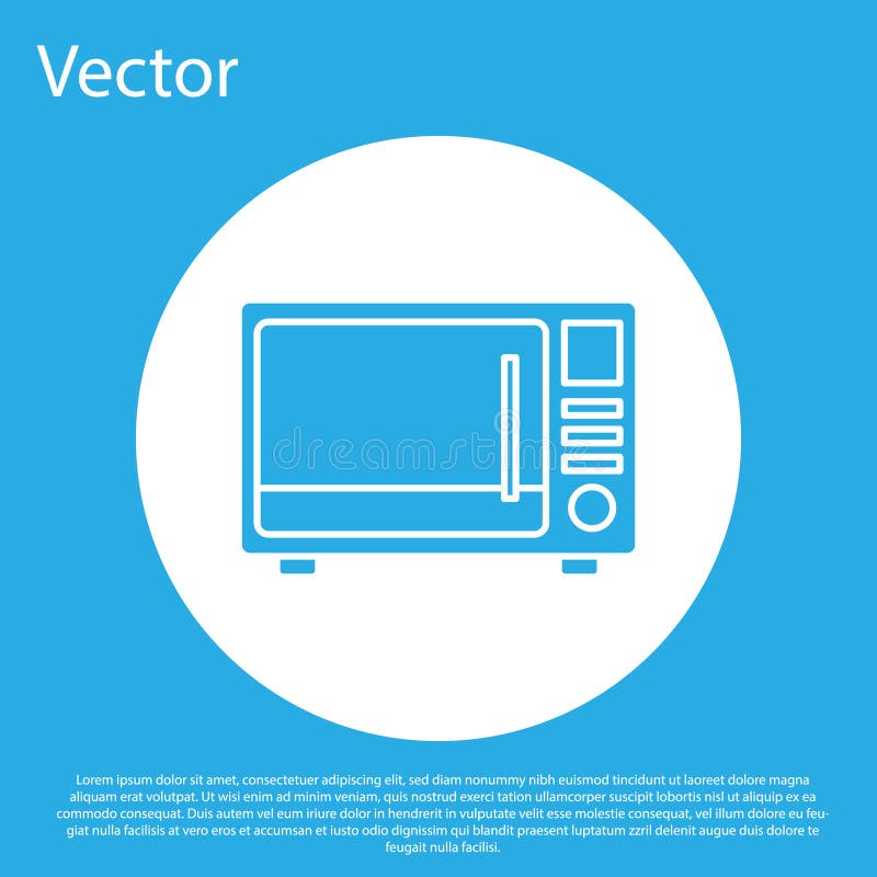 Blue Microwave Oven Icon Isolated on Blue Background. Home Appliances ...
