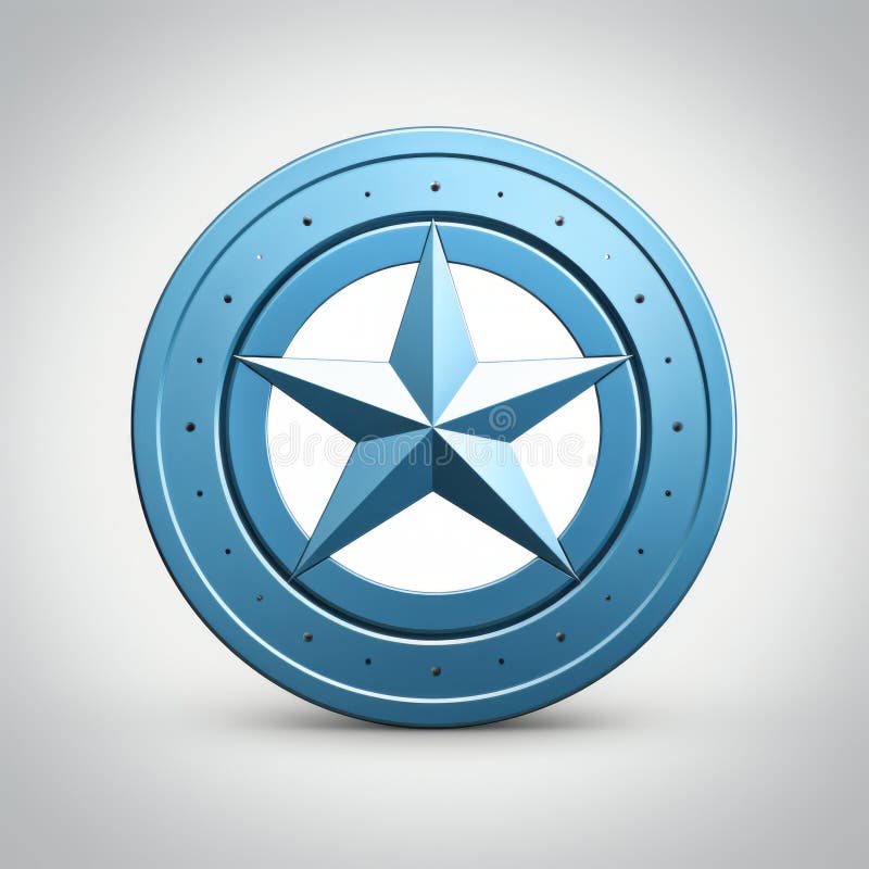 A Blue Military Star Icon on a White Background Stock Illustration ...