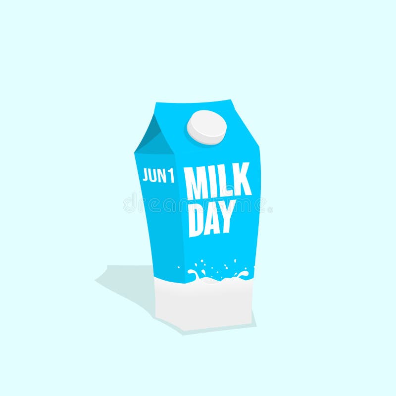 Blue Milk box with stock vector. Illustration of lifestyle - 182072598