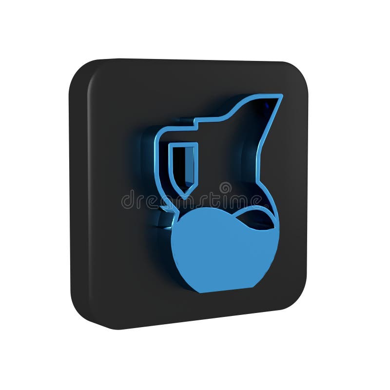 Blue Milk Jug or Pitcher Icon Isolated on Transparent Background. Black ...