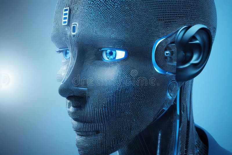 Blue Mind.AI Generated stock illustration. Illustration of intellect ...