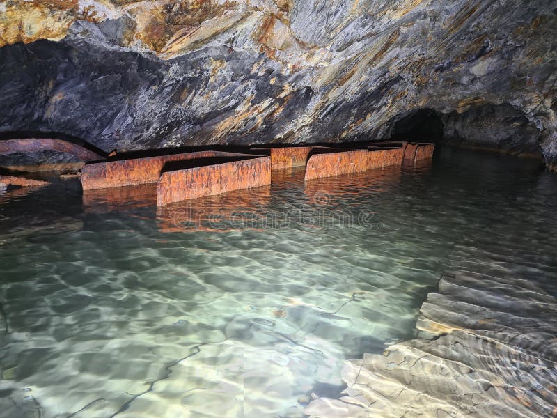 Blue Mine Water Beauty Hiden Stock Photo - Image of light, soil: 232265740