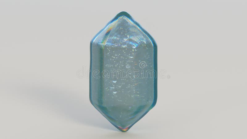 Blue Mineral Crystal 3D Render Stock Illustration - Illustration of ...