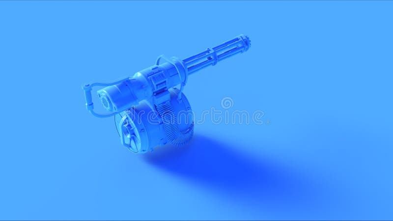 Blue Mini Gun stock illustration. Illustration of assault - 147508391