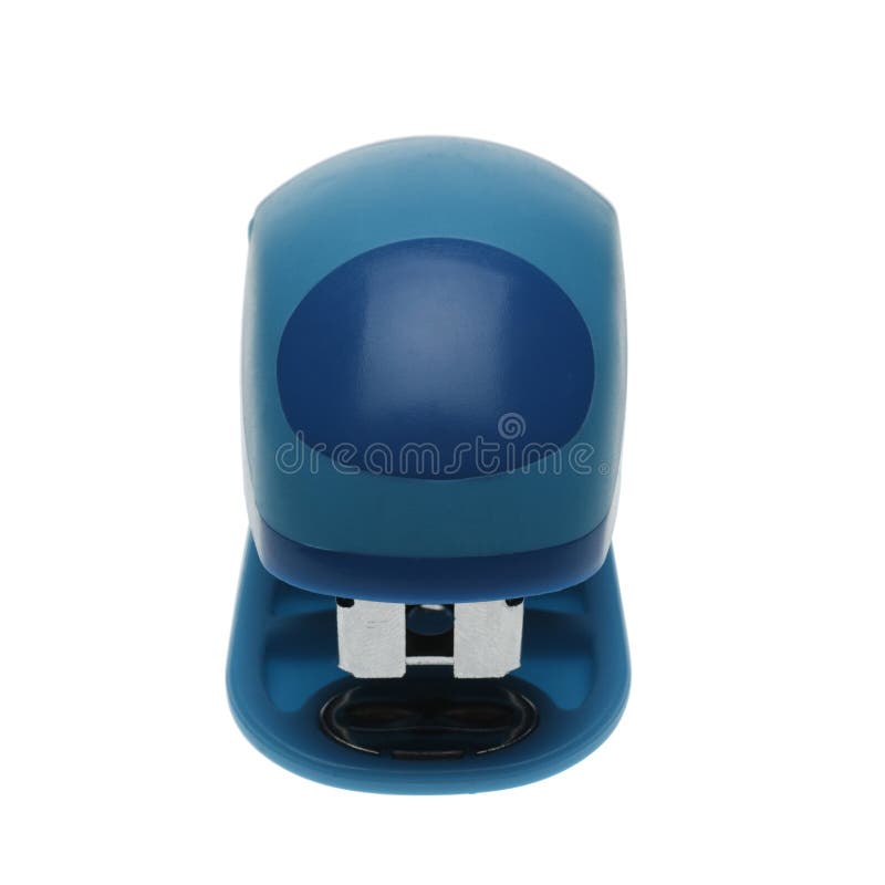 Blue Mini Stapler Top-front View Closeup Stock Photo - Image of closeup ...