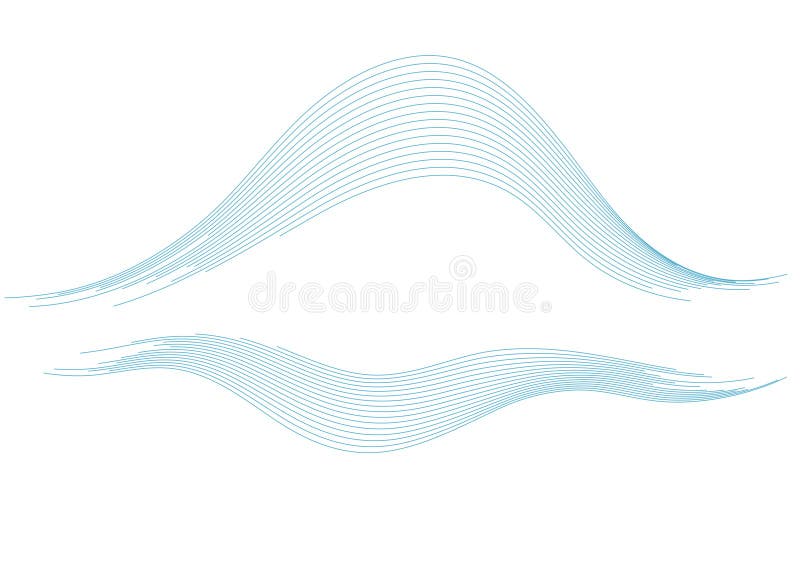 Blue Minimal Wavy Lines Abstract Futuristic Tech Background Stock ...