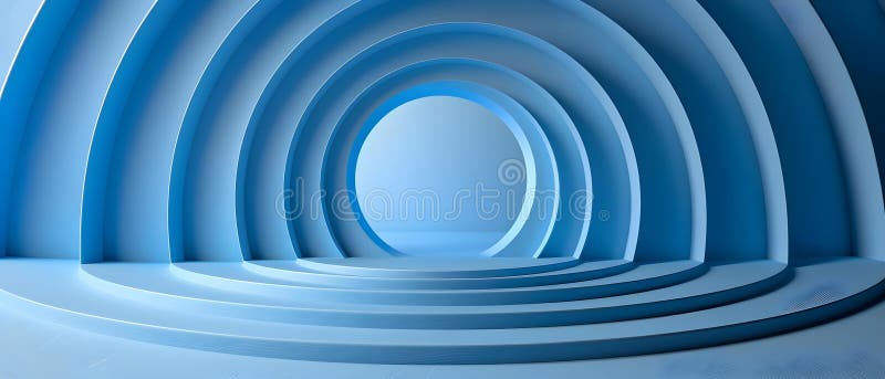 Blue Minimalist Arches: the Gateway To Creativity. Concept Minimalism ...