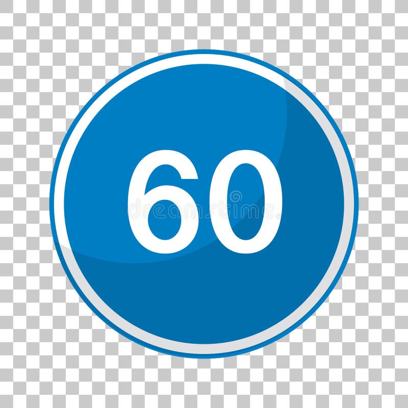 Blue Minimum Speed Limit 60 Road Sign Isolated on White Background ...