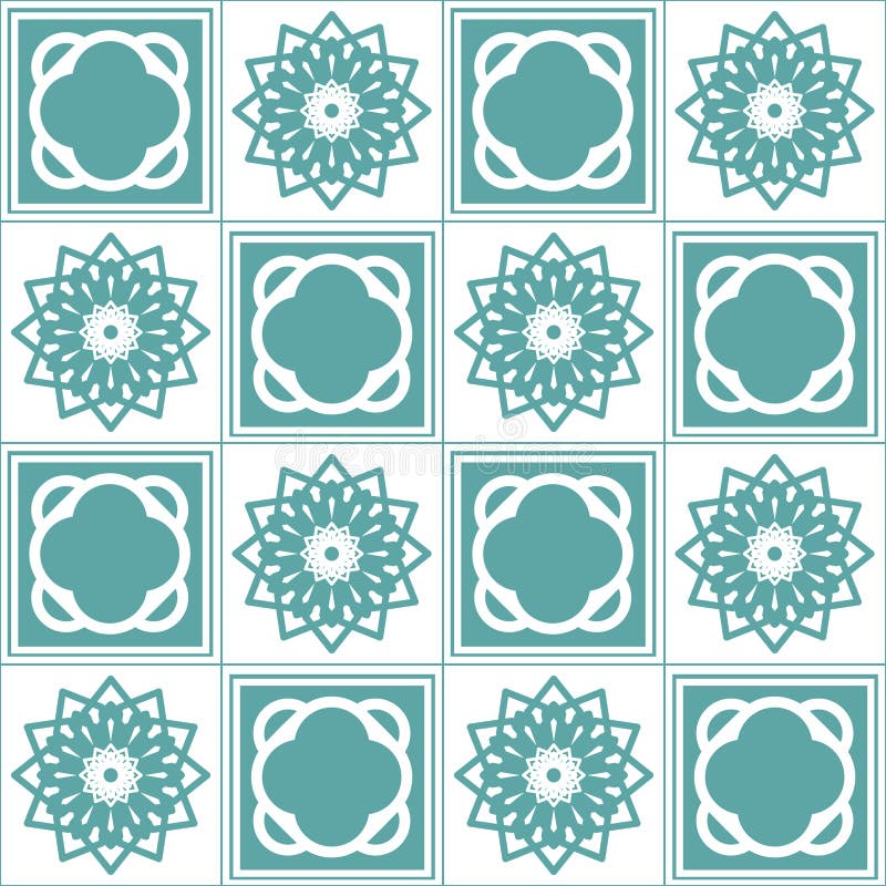 Blue Mint Azulejo Design for Ceramic Tile and Wall Design, Traditional ...