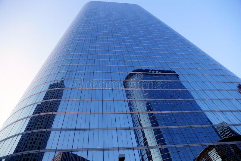 Blue Mirror Glass Facade Skyscraper Buildings Stock Image - Image of ...