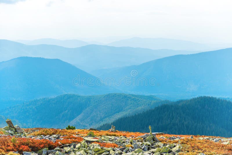 Blue Mist Mountains Landscape Stock Image - Image of scenery, natural ...