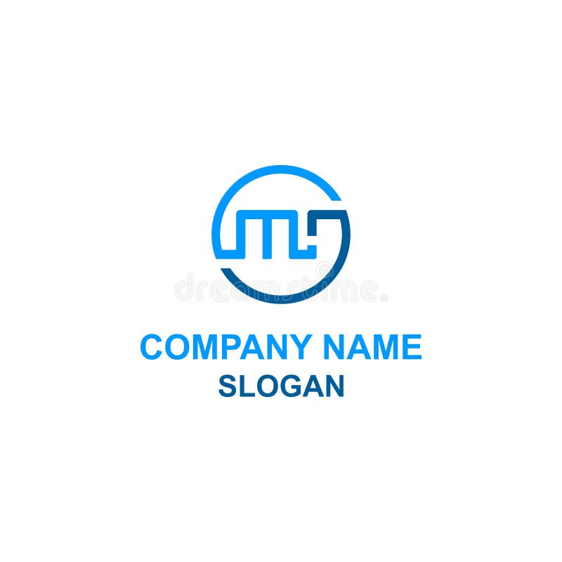 MJ Letter Initial Circle Logo. Stock Illustration - Illustration of ...