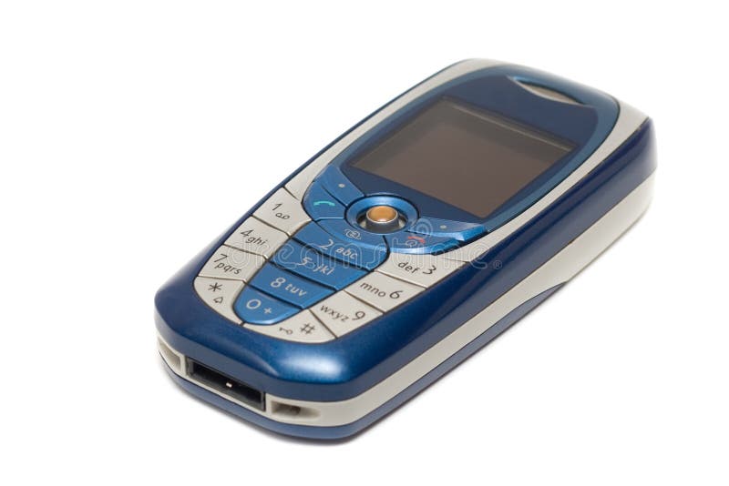 Blue Mobile Phone Isolated. Stock Image - Image of samsung, connection ...