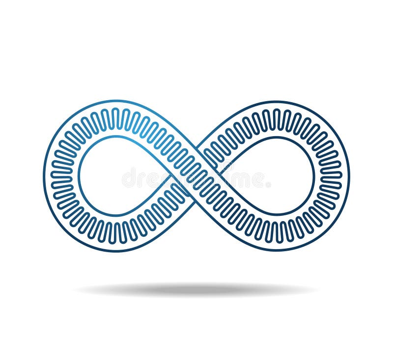 Three Lines Golden Mobius Loop In A Three Lines Circle The Sign Of