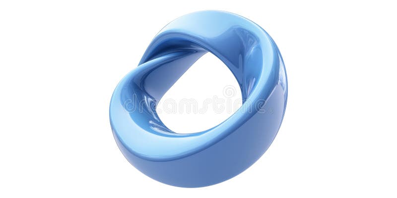 Blue Mobius Ring Illustration Isolated on Transparent Background Stock ...