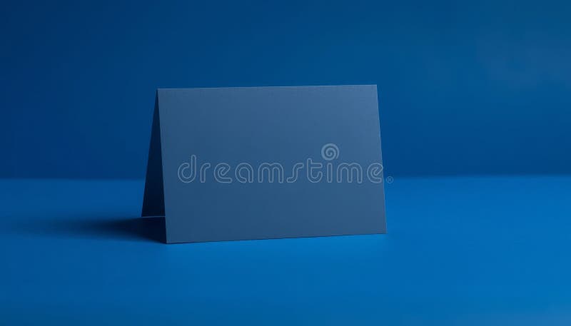 Blue Mockup Template with Soft Shadow on Deep Blue Background ...