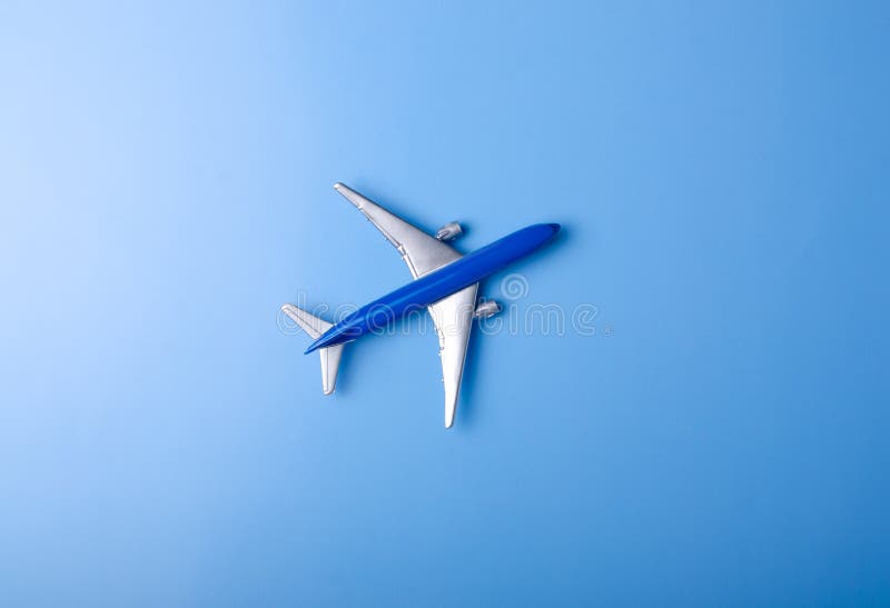 Blue Model Plane,airplane on Color Blue Background Stock Image - Image ...