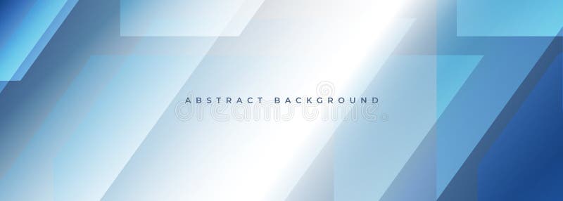 Blue Modern Abstract Wide Banner with Geometric Shapes Abstract ...