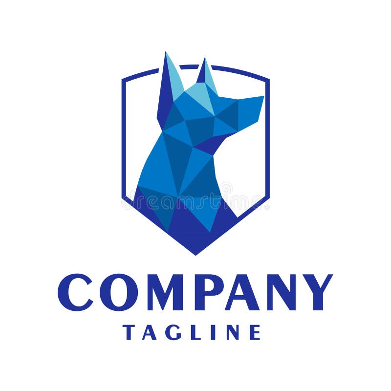Blue Modern Dog Shield Logo Illustration, Icon, Safety Factor Symbol ...