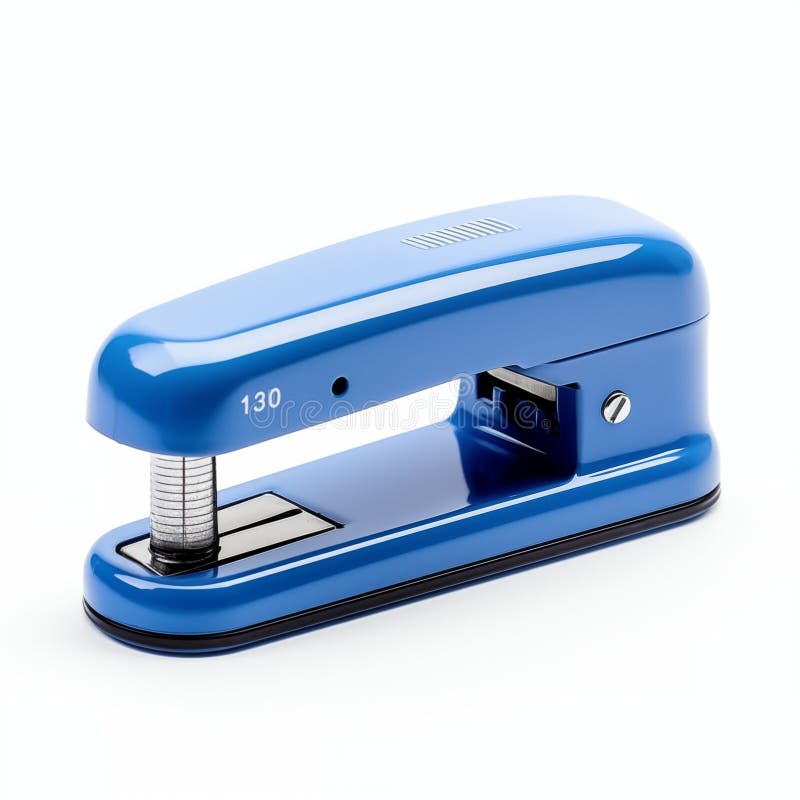 Blue Modern Stapler on a Clean White Background Stock Illustration ...