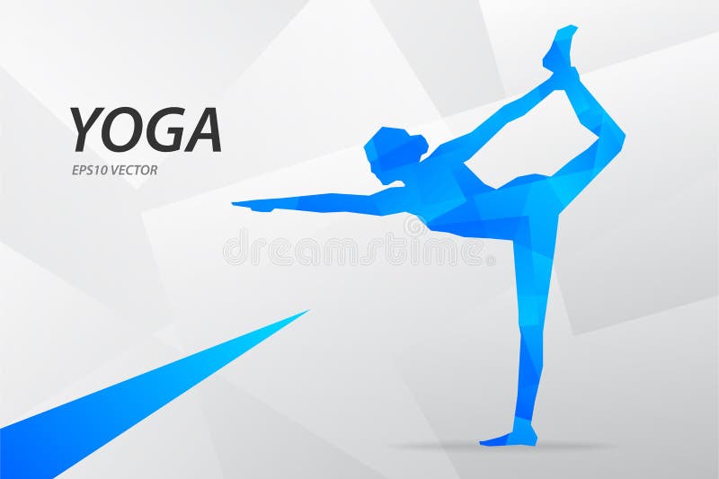 Blue Modern Vector Graphic Yoga on Abstract Background Stock Vector ...