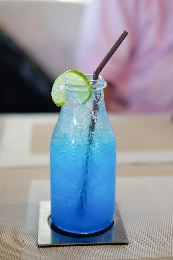 Blue Cocktail Refreshing Summer Drink Stock Image - Image of party ...