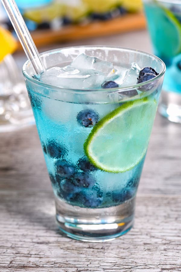 Blue Mojito Blue Curacao stock image. Image of gourmet - 267574111
