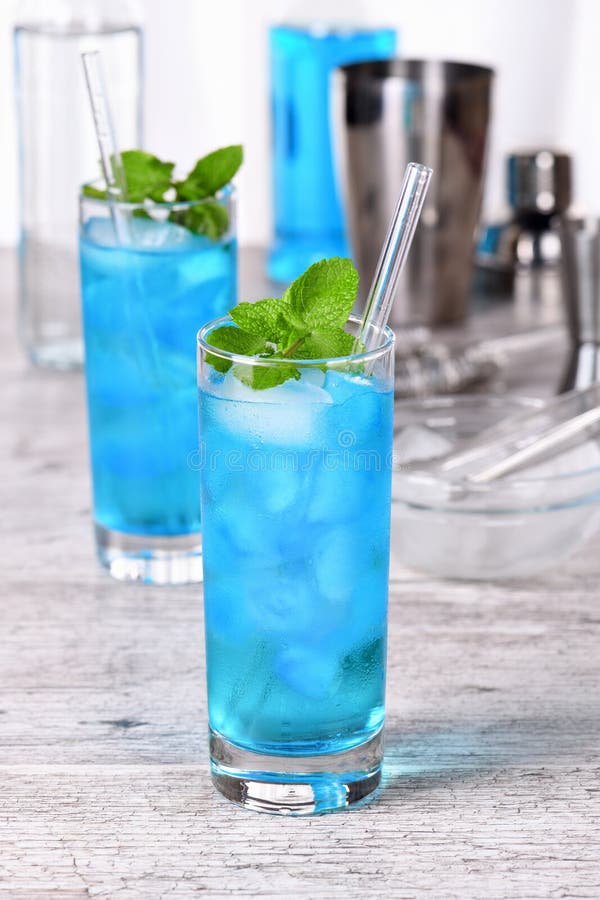 Blue Mojito Blue Curacao stock photo. Image of festivity - 255799948
