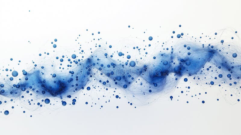 Blue Molecular Strings, Scientific Structure on White Background Stock ...