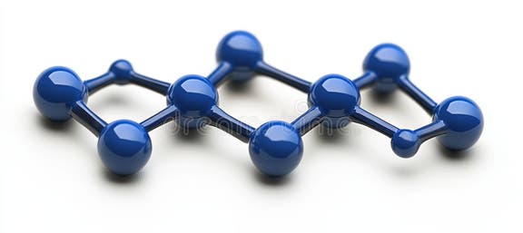 Blue Molecular Structure, Connected Nodes with Energy Pathways, Crisp ...