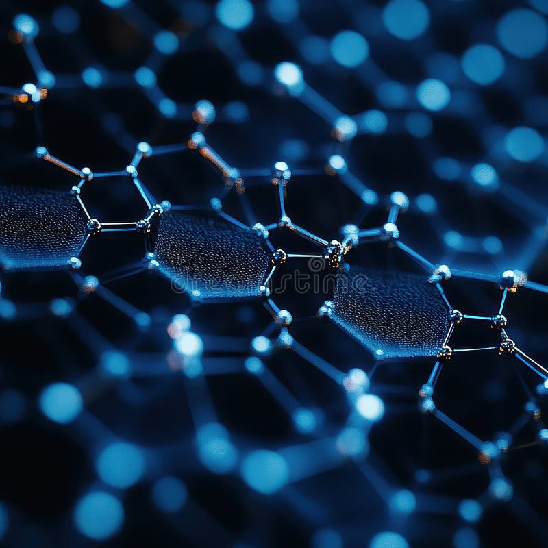 Blue Molecular Structure Hexagonal Patterns Light Effects Stock Photos ...