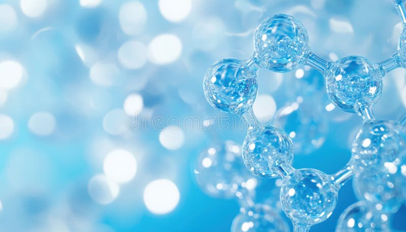 Blue Molecular Structure in a Serum Background Simulating Science Stock ...