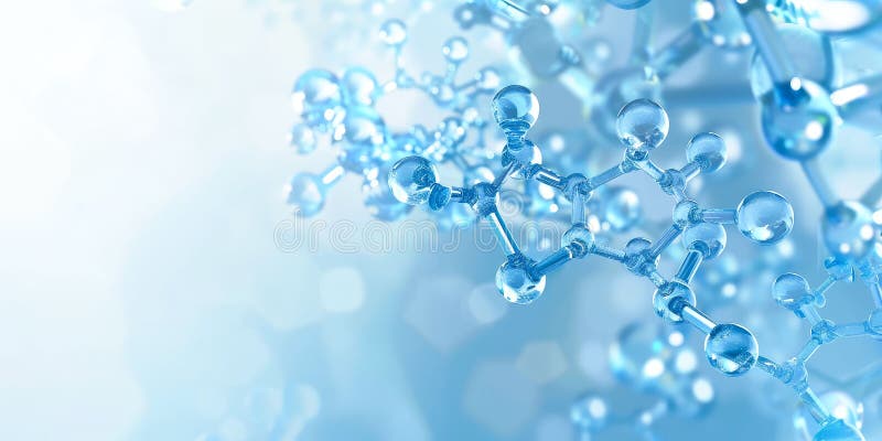 Blue Molecular Structures among Other Molecules on a Light Background ...