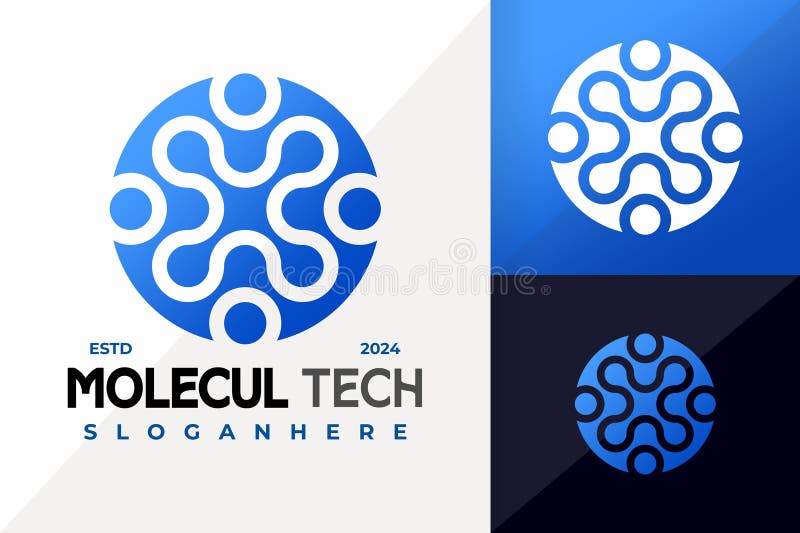 Blue Molecule Connect Logo Icon Vector Design. Creative Simple Logos ...