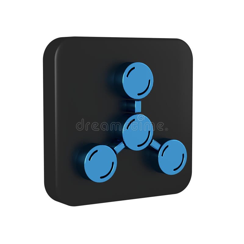 Blue Molecule Icon Isolated on Transparent Background. Structure of ...