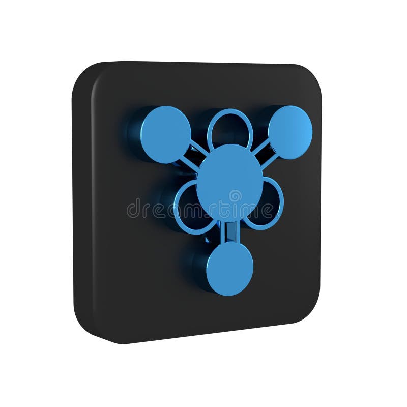 Blue Molecule Icon Isolated on Transparent Background. Structure of ...